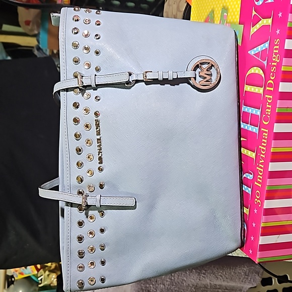 Michael Kors | Bags | Limited Edition Light Blue Michael Kors Studded ...
